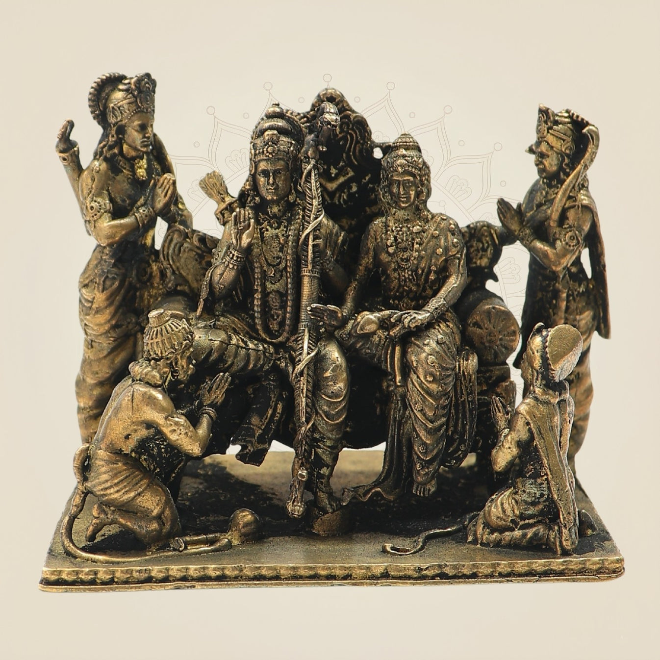 Bronze Ram Darbar Idol Set – Majestic Traditional Artwork