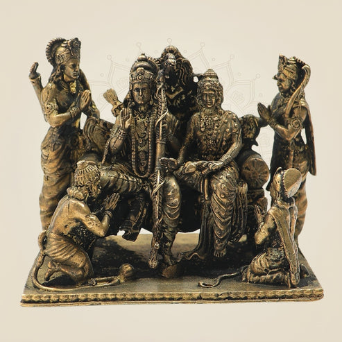 Bronze Ram Darbar Idol Set – Majestic Traditional Artwork