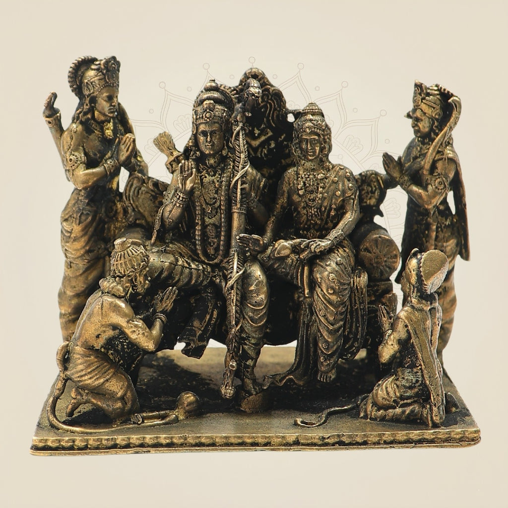 Bronze Ram Darbar Idol Set – Majestic Traditional Artwork