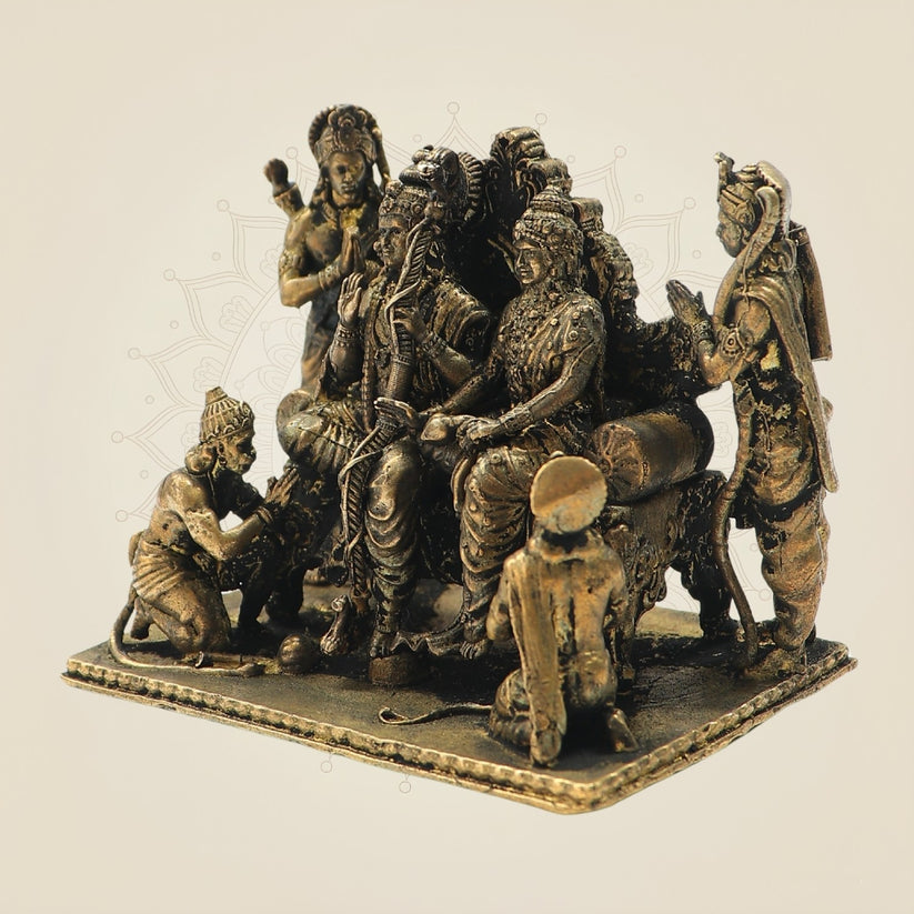 Bronze Ram Darbar Idol Set – Majestic Traditional Artwork