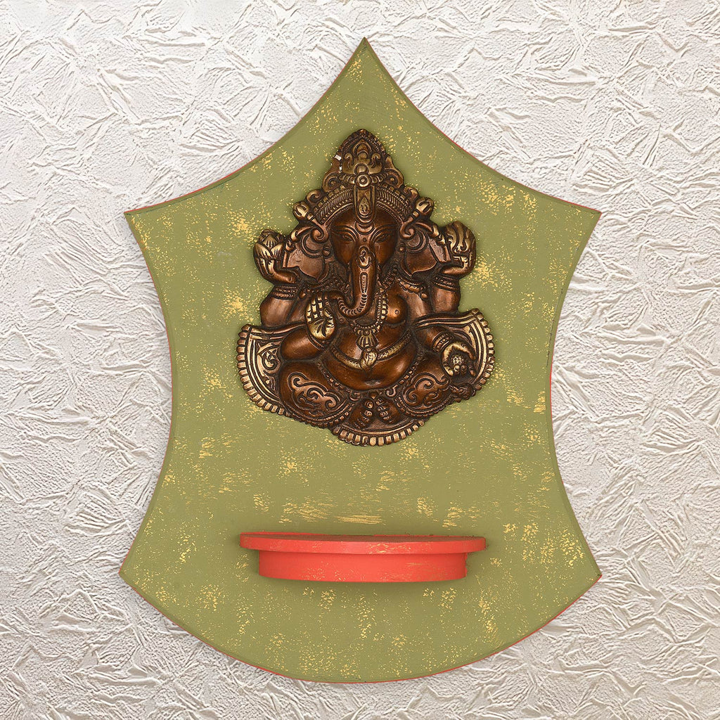 DIVINE DEAL! Pure Brass Ganesh Wall Frame – 16 inches