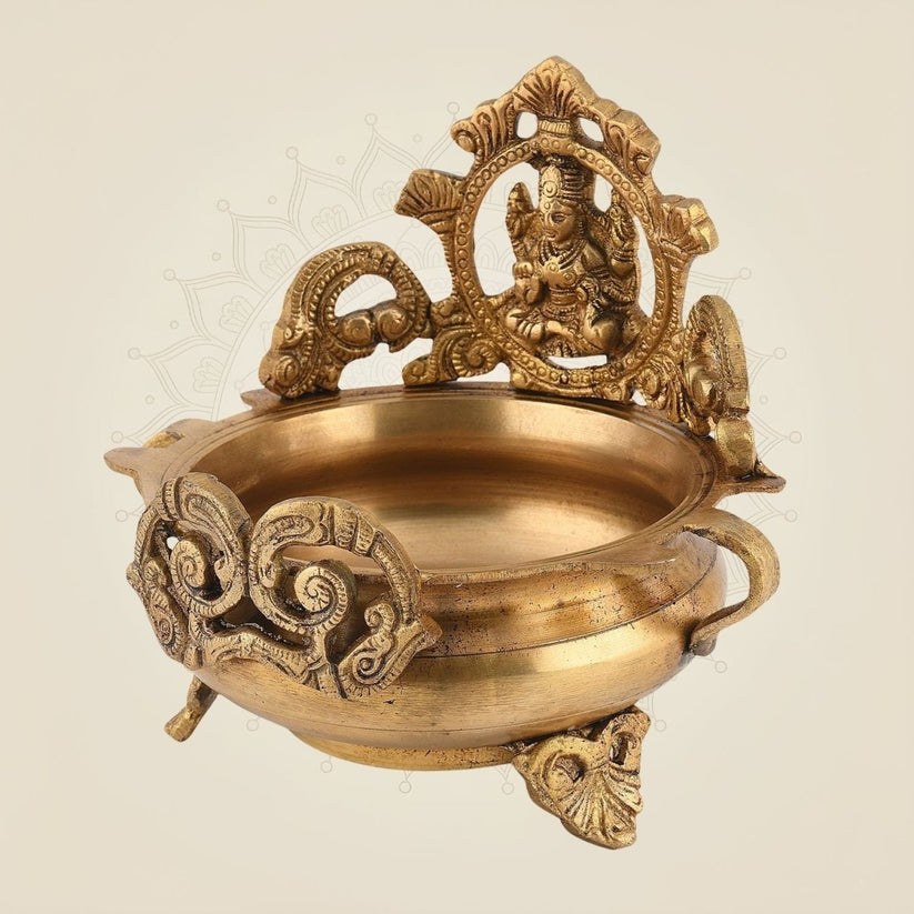 Brass Urli Bowl with Mata – Decorative Urli for Home