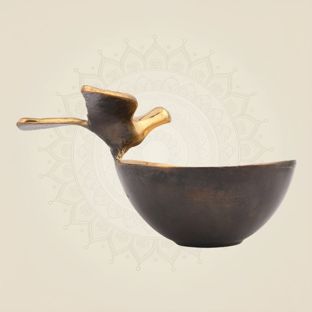 Buy Elegant Brass Bird Bowl Online – 3.5 Inch Decorative Art