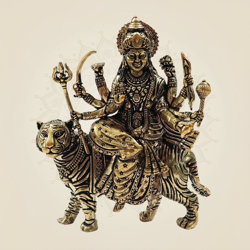 Brass Durga Maa Statue - Divine Murti for Power and Wealth