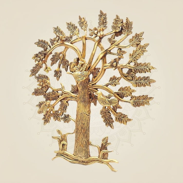 Elegant Kalpavriksha Tree Brass Home Accent