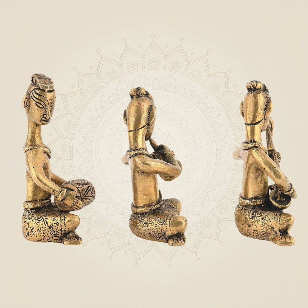 Brass Musician Figurines Set – Handcrafted Showpieces