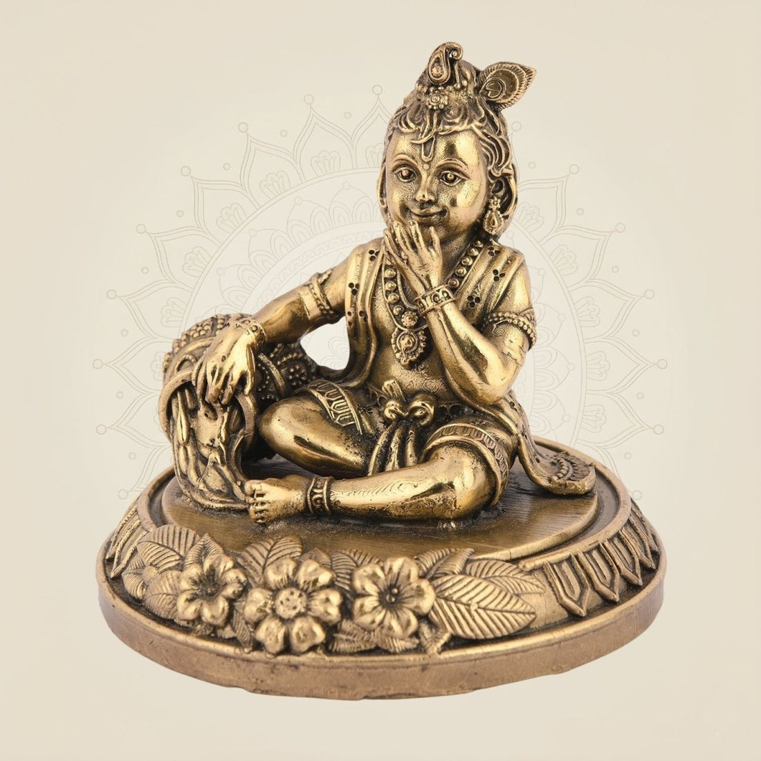 Brass Laddu Gopal Idol – Kanha Murti for Daily Puja