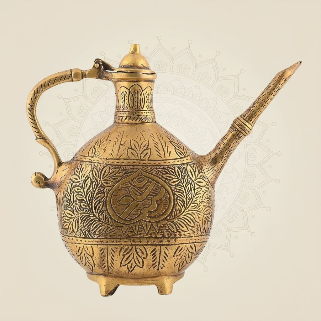 Pure Brass Engraved Surahi - Traditional Artistry