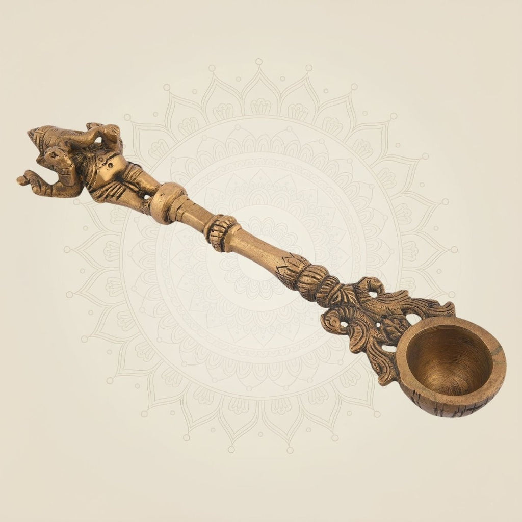 Buy Pure Brass Ganesha Pooja Spoon – Luxeartisanship