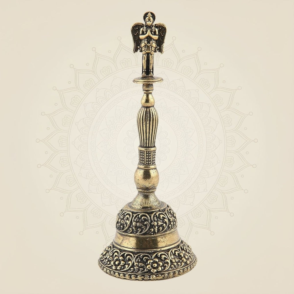Handcrafted Garud Pure Brass Pooja Bell for Worship & Aarti