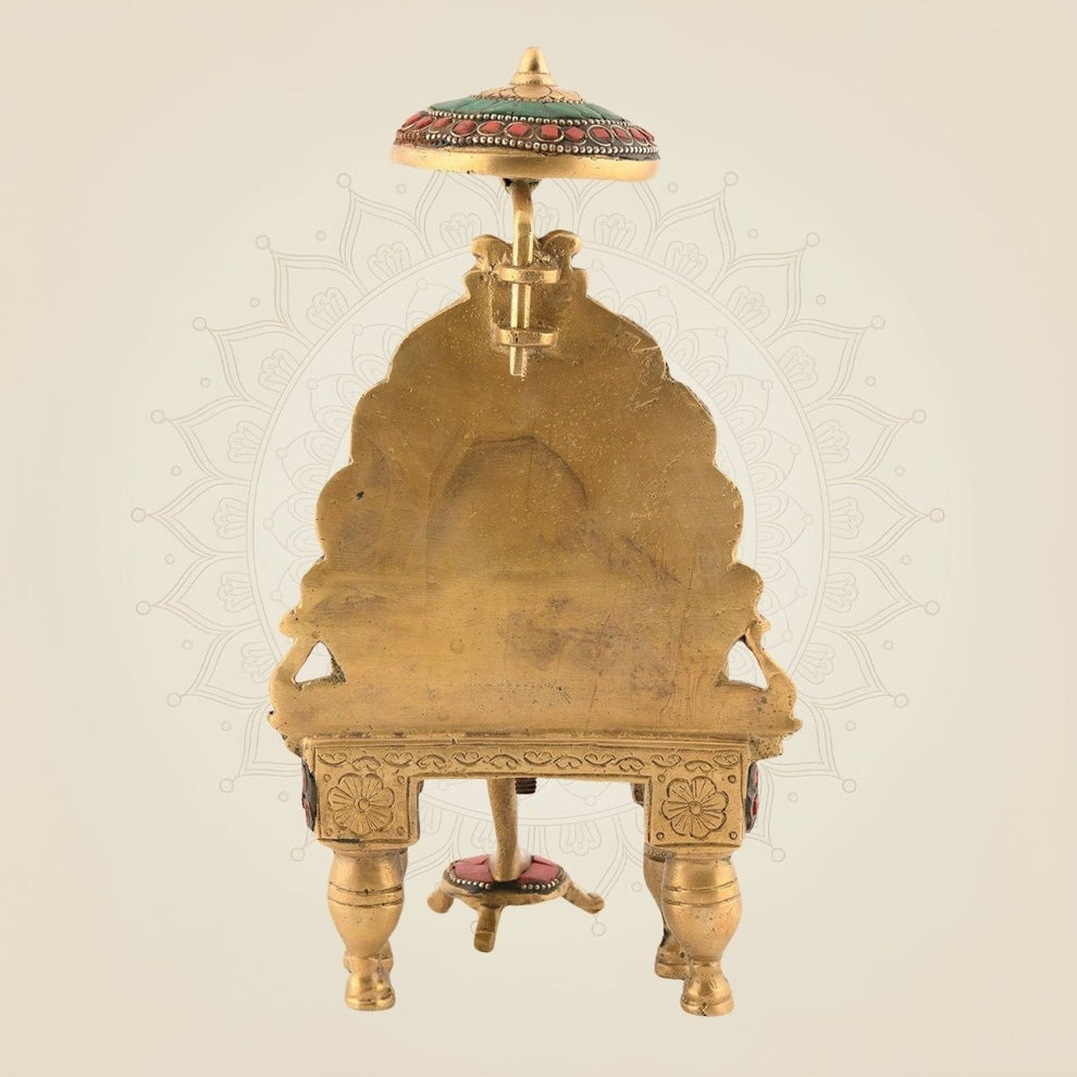 Brass Shirdi Sai Baba Idol – Multicolor Stonework Statue
